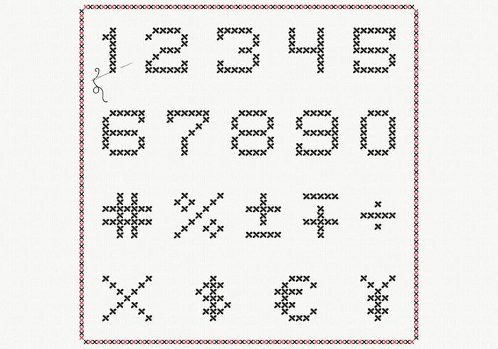 Cross Stitch Number PSD Pack - Free Photoshop Brushes at Brusheezy!