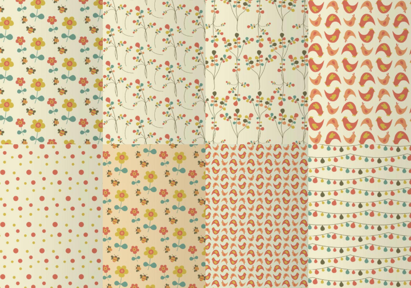 Seamless Spring Garden Photoshop Patterns - Free Photoshop Brushes at ...