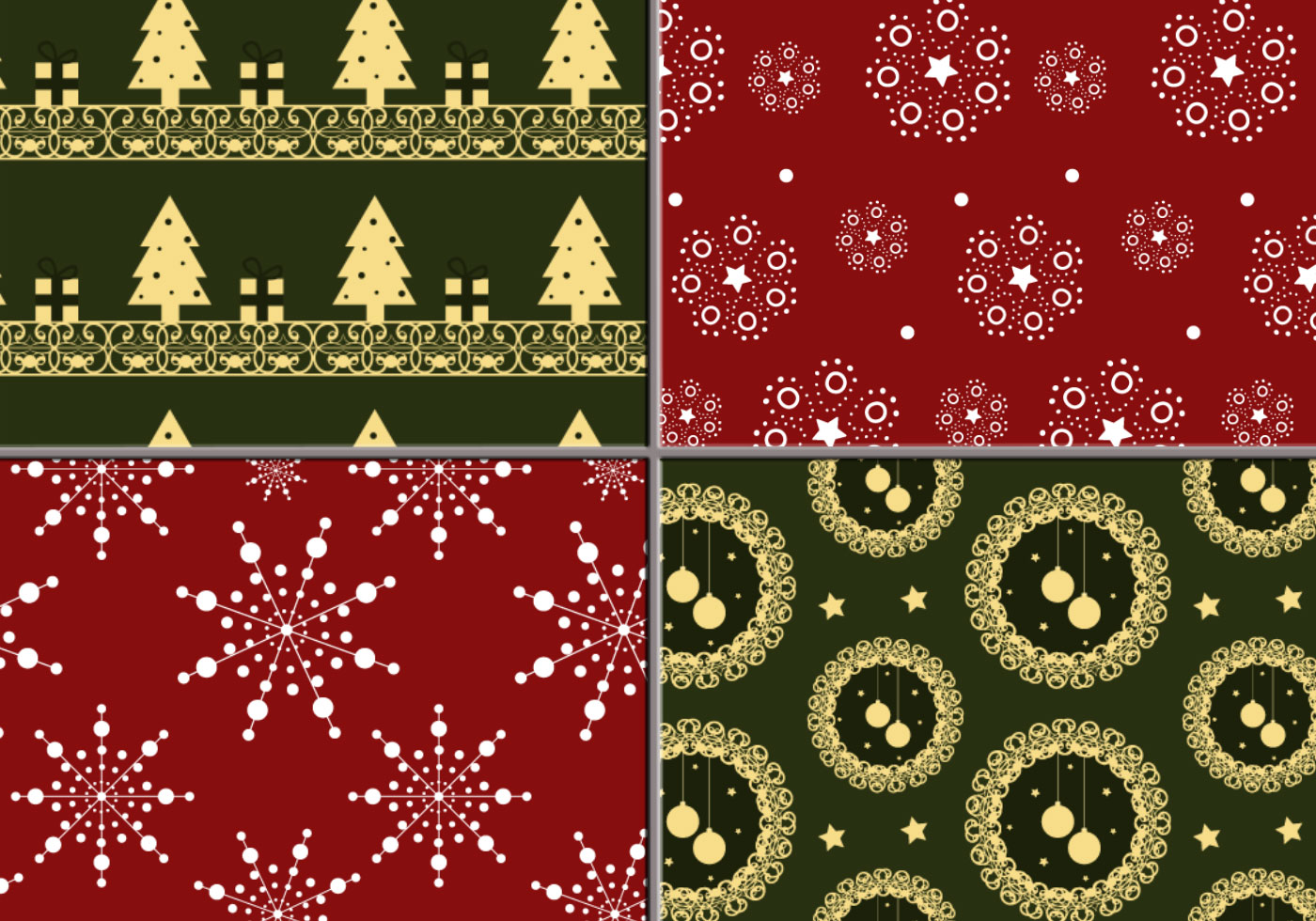 Holiday Wreath and Tree Photoshop Pattern Pack - Free Photoshop Brushes ...