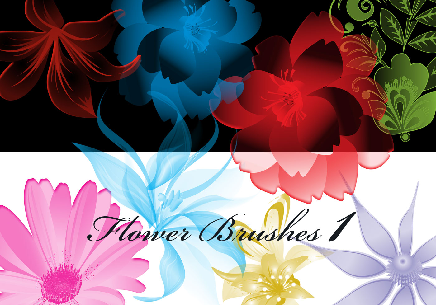 Free High Res Whimsical Floral Brushes