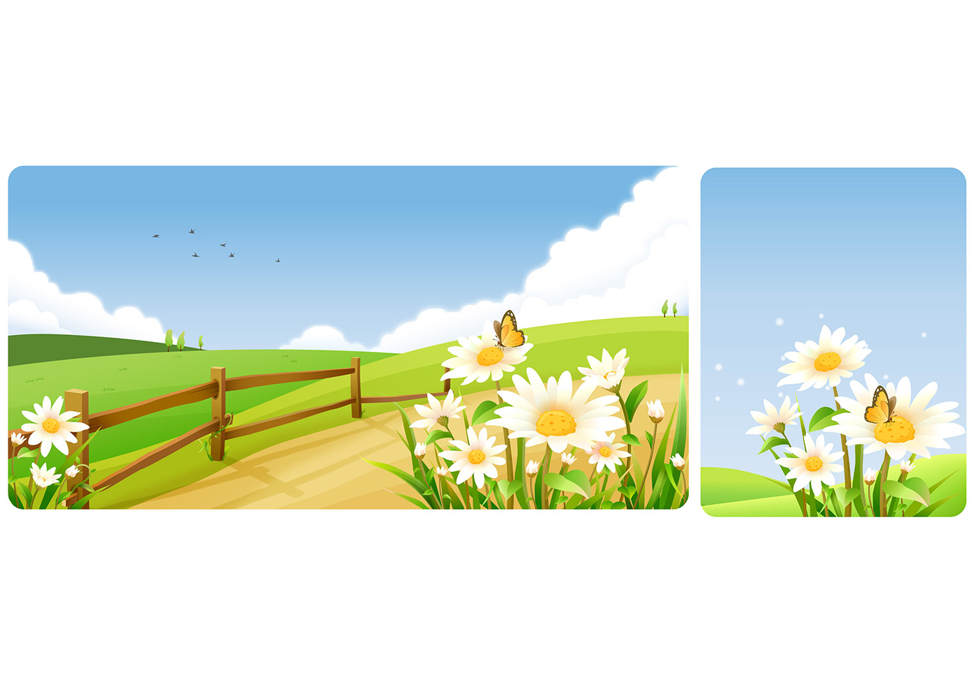 Spring Daisy Photoshop Wallpaper Pack - Free Photoshop Brushes at ...