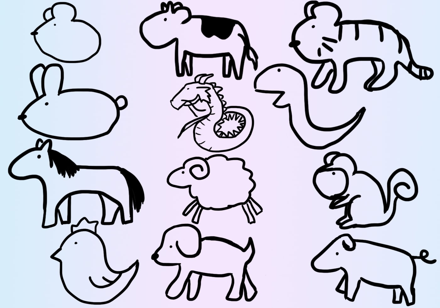 Zodiac Animal Brush Set 1