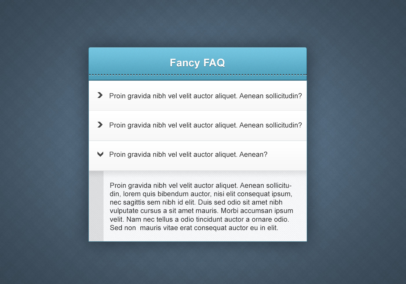 Web Element PSD Fancy FAQ