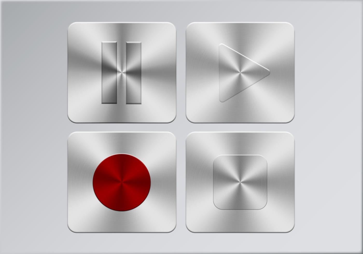 S&T Metal Buttons UI Kit | Free Photoshop UI Kits at Brusheezy!