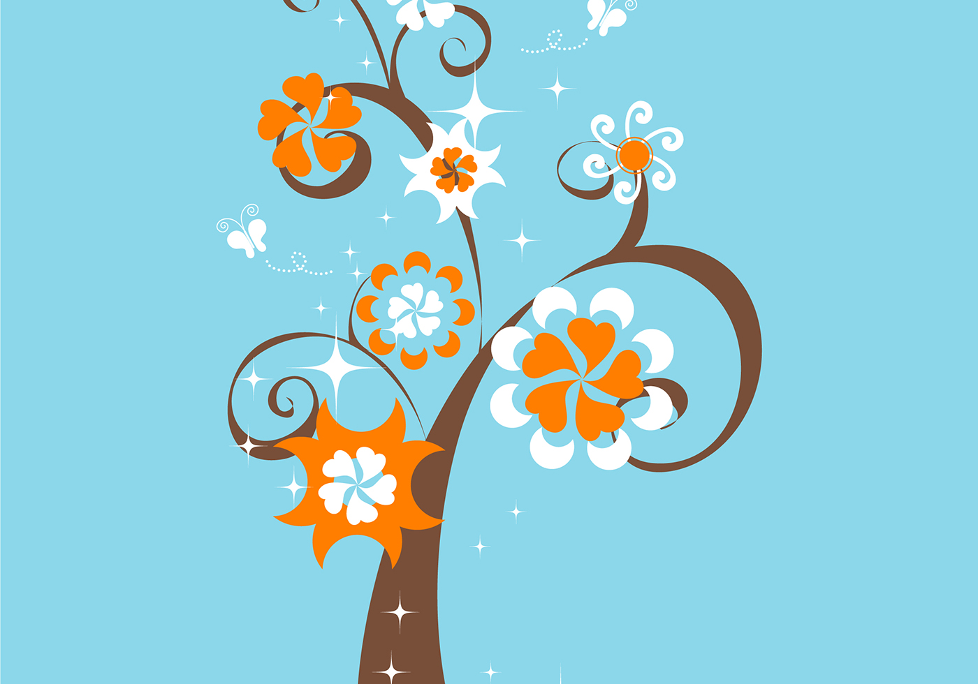 Funky Floral Tree Wallpaper - Free Photoshop Brushes at Brusheezy!