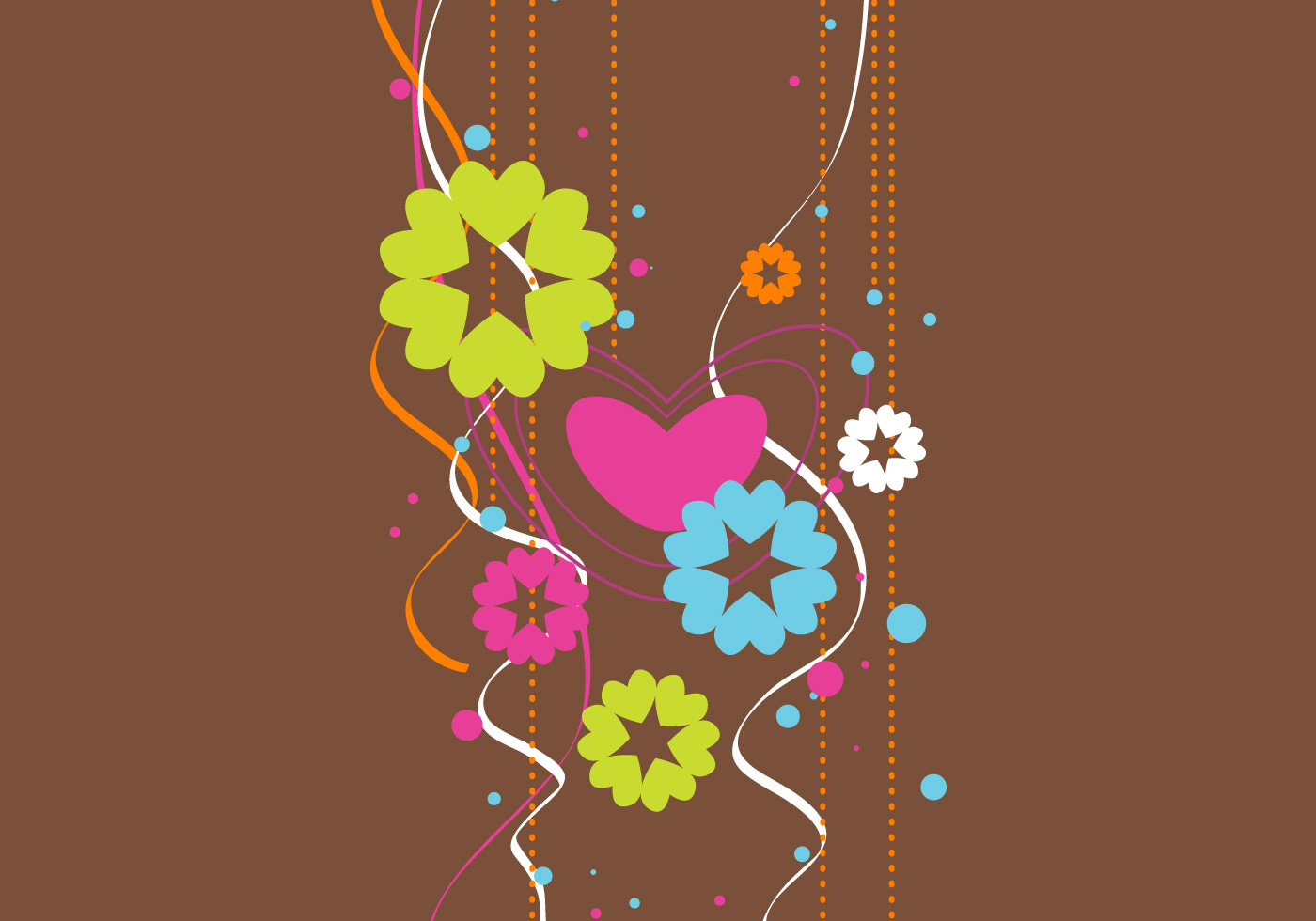 Funky Floral Heart Wallpaper - Free Photoshop Brushes at Brusheezy!