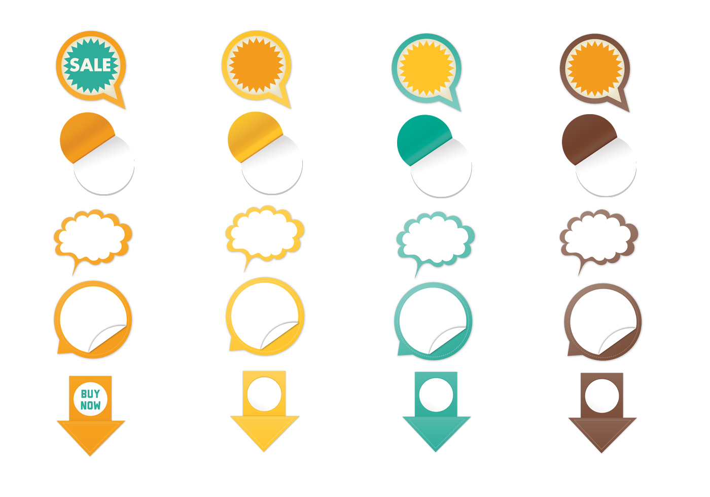 Web Sticker Brush Elements Pack - Free Photoshop Brushes at Brusheezy!