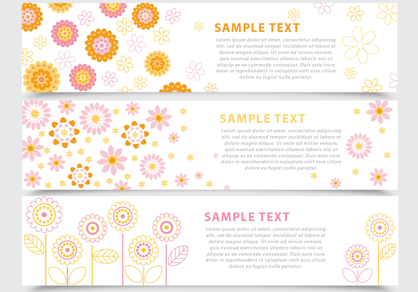 Abstract Floral Banner Template Pack - Free Photoshop Brushes at Brusheezy!