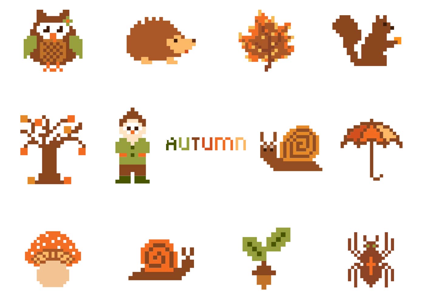 Pixel Autumn PSD Elements Pack - Free Photoshop Brushes at Brusheezy!