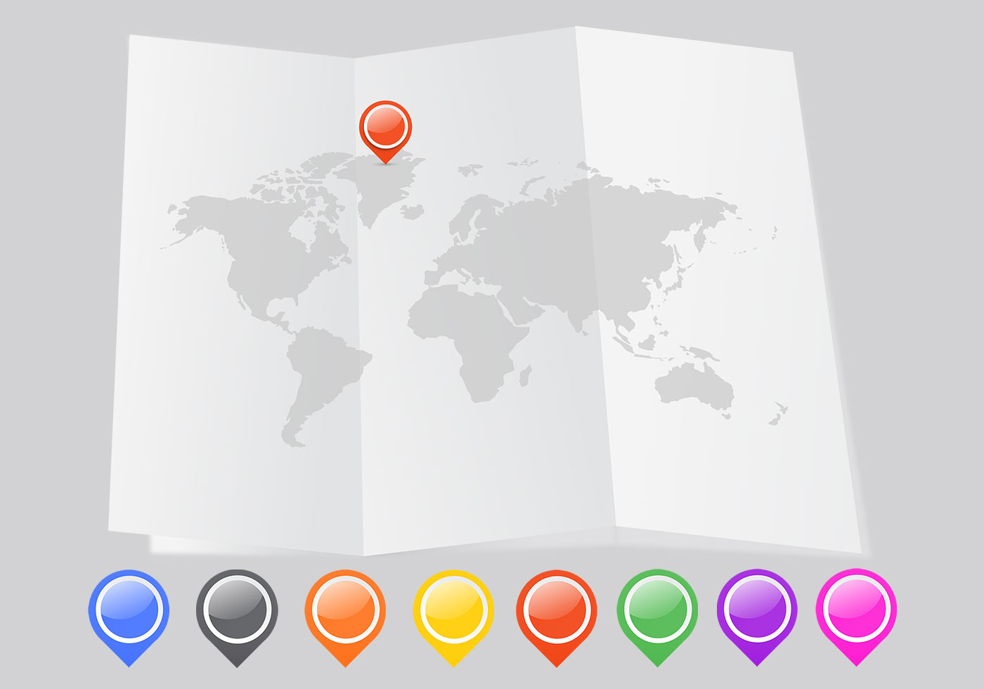 Folded World Map PSD With Pointers - Free Photoshop Brushes at Brusheezy!