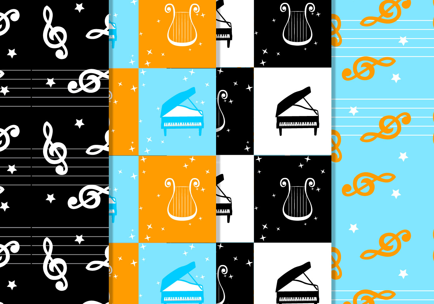 Checkered Musical Pattern Pack - Free Photoshop Brushes at Brusheezy!