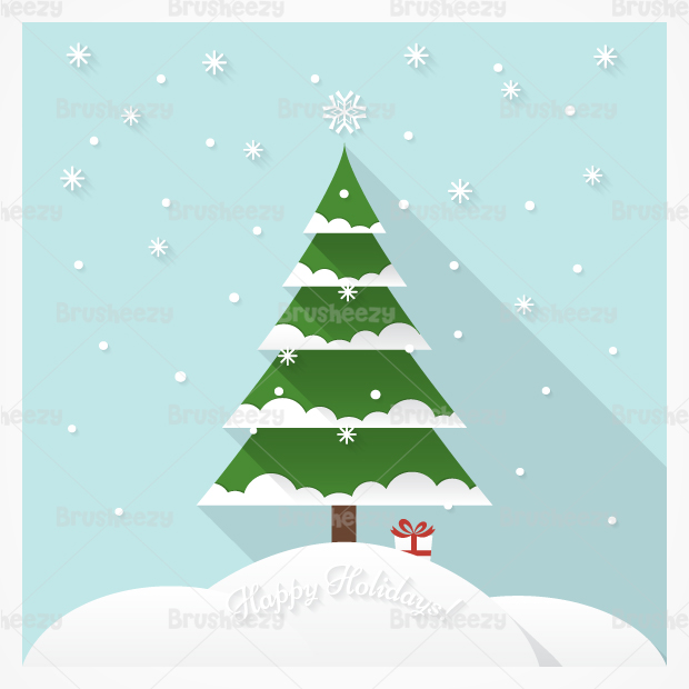 Snow Covered Christmas Tree PSD Background - Free Photoshop Brushes at ...