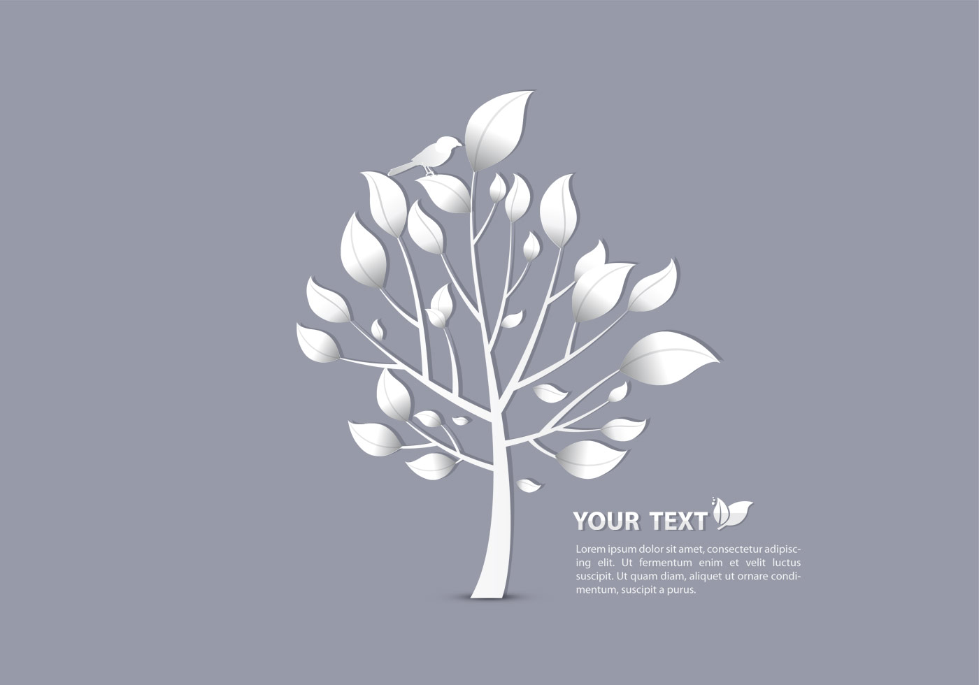 Silver Bird On Tree PSD Wallpaper - Free Photoshop Brushes at Brusheezy!