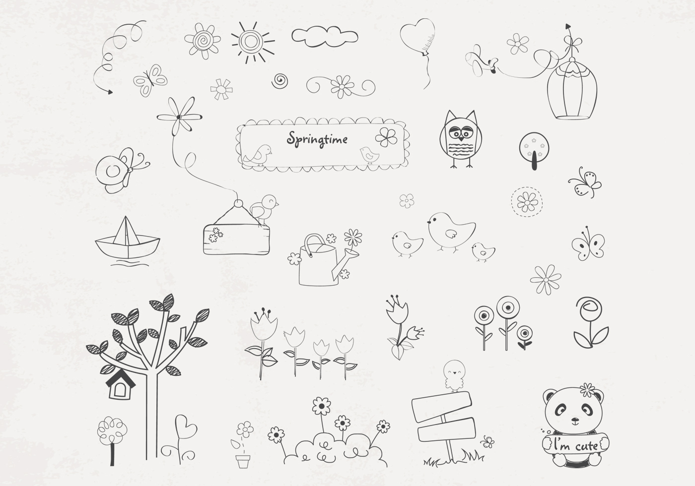 Hand Drawn Spring Brushes Pack - Free Photoshop Brushes at Brusheezy!