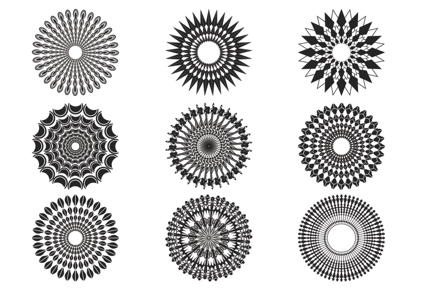 Decorative Sunburst Brushes - Free Photoshop Brushes at Brusheezy!