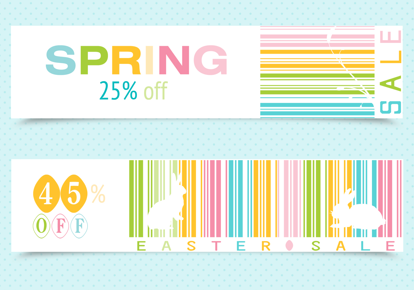 Spring Easter Barcode Banner PSD Pack - Free Photoshop Brushes at ...