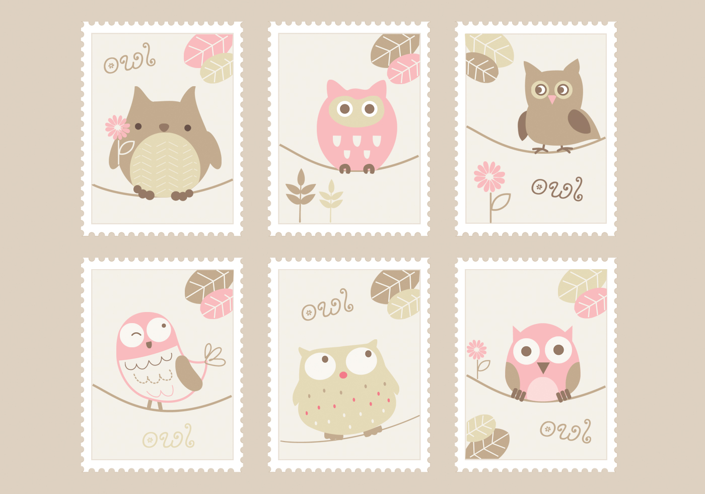 Cartoon Owls Stamps PSD Set - Free Photoshop Brushes at Brusheezy!