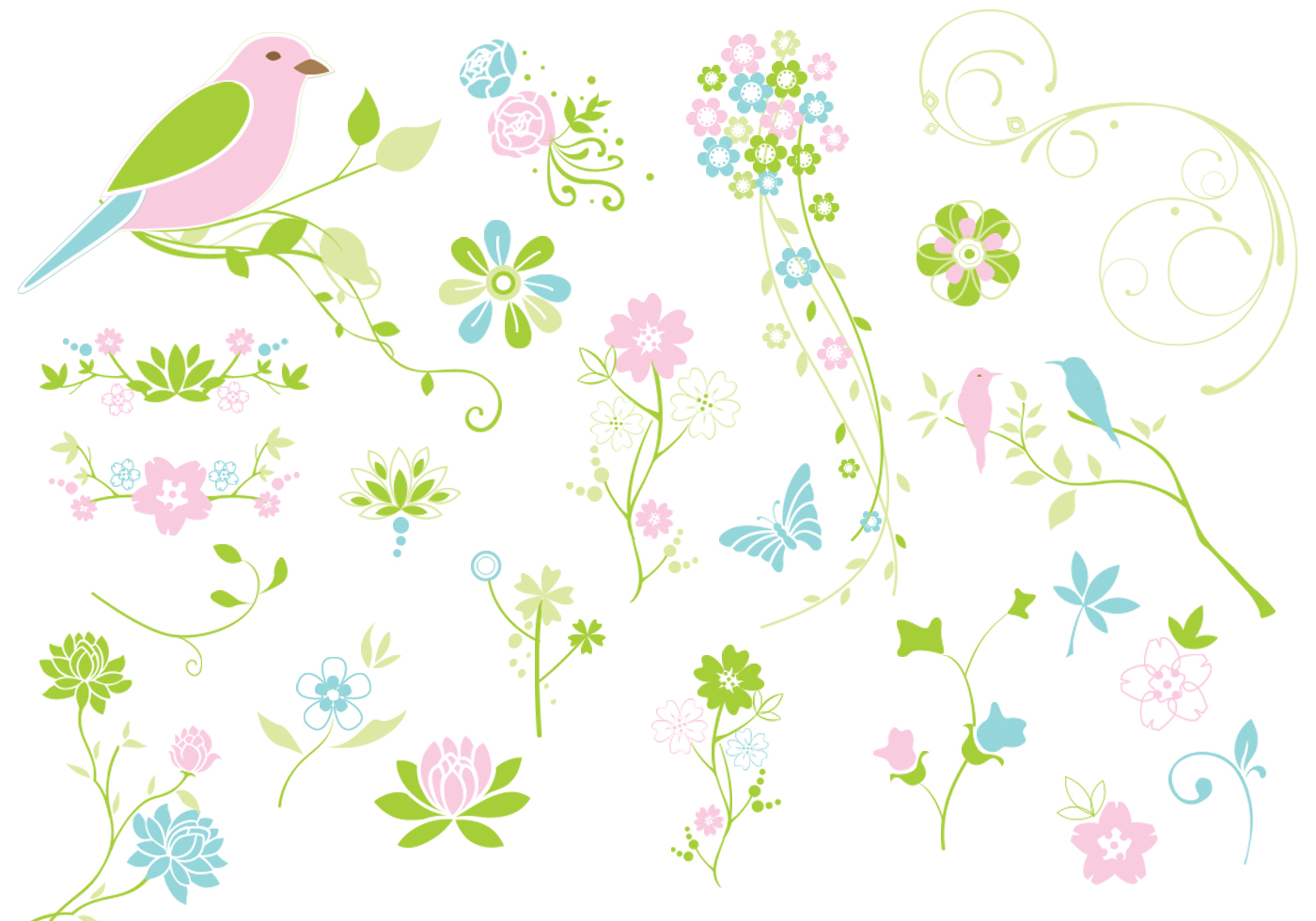 Spring Flourishes Flowers PSD Pack - Free Photoshop Brushes at Brusheezy!