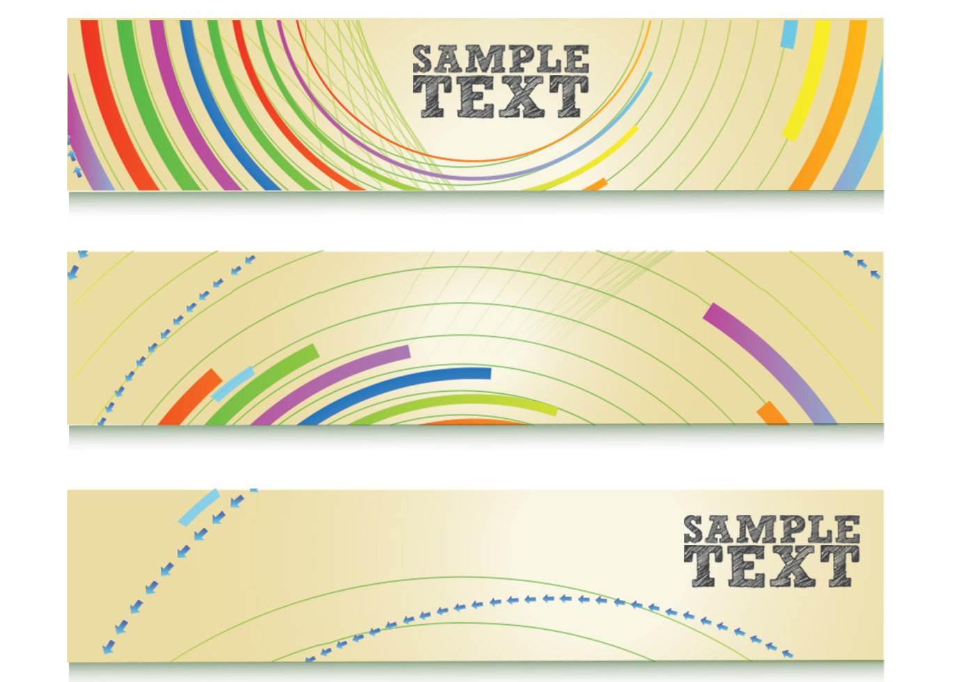 Colorful Abstract Lines Banner PSD Set - Free Photoshop Brushes at ...