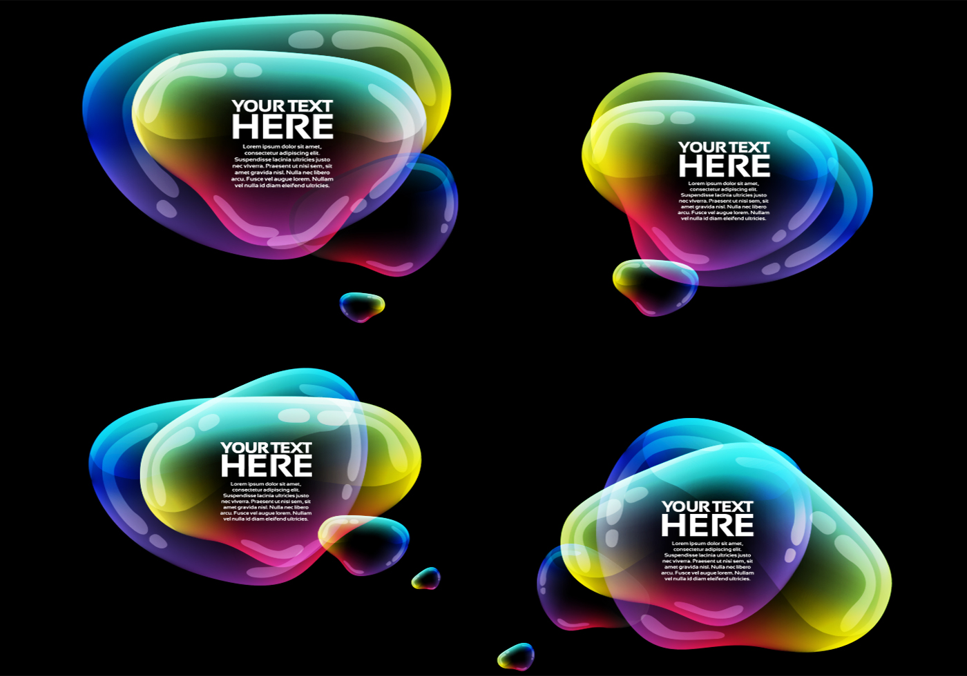 Pacote PSD Iridescent Speech Bubbles - Pincéis de Photoshop Gratuitos no Brusheezy!