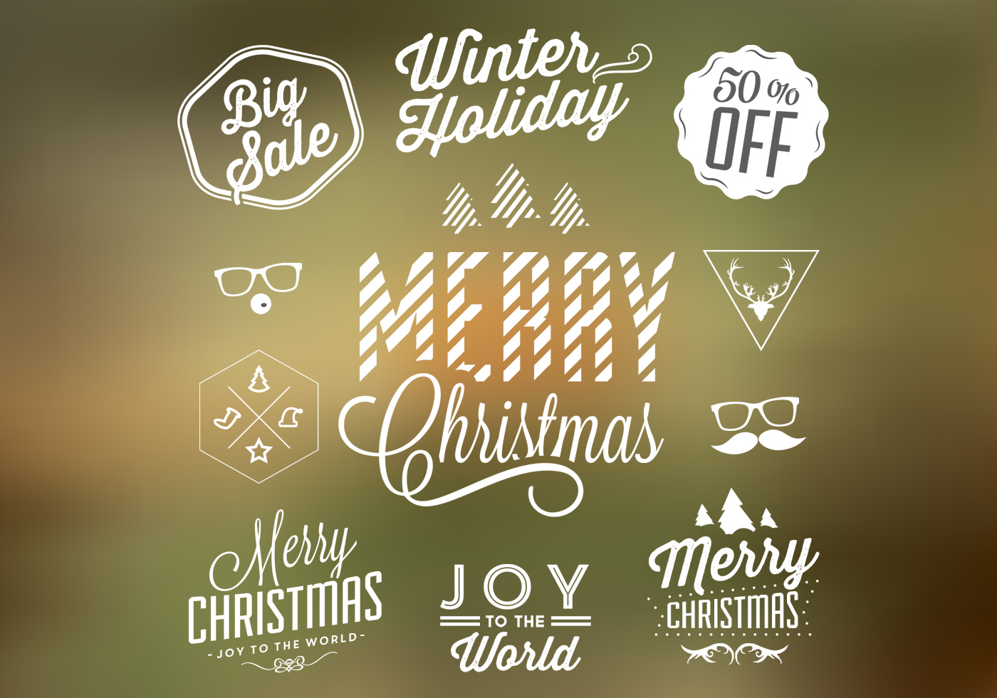 Christmas Badges and Elements PSD Set - Free Photoshop Brushes at ...