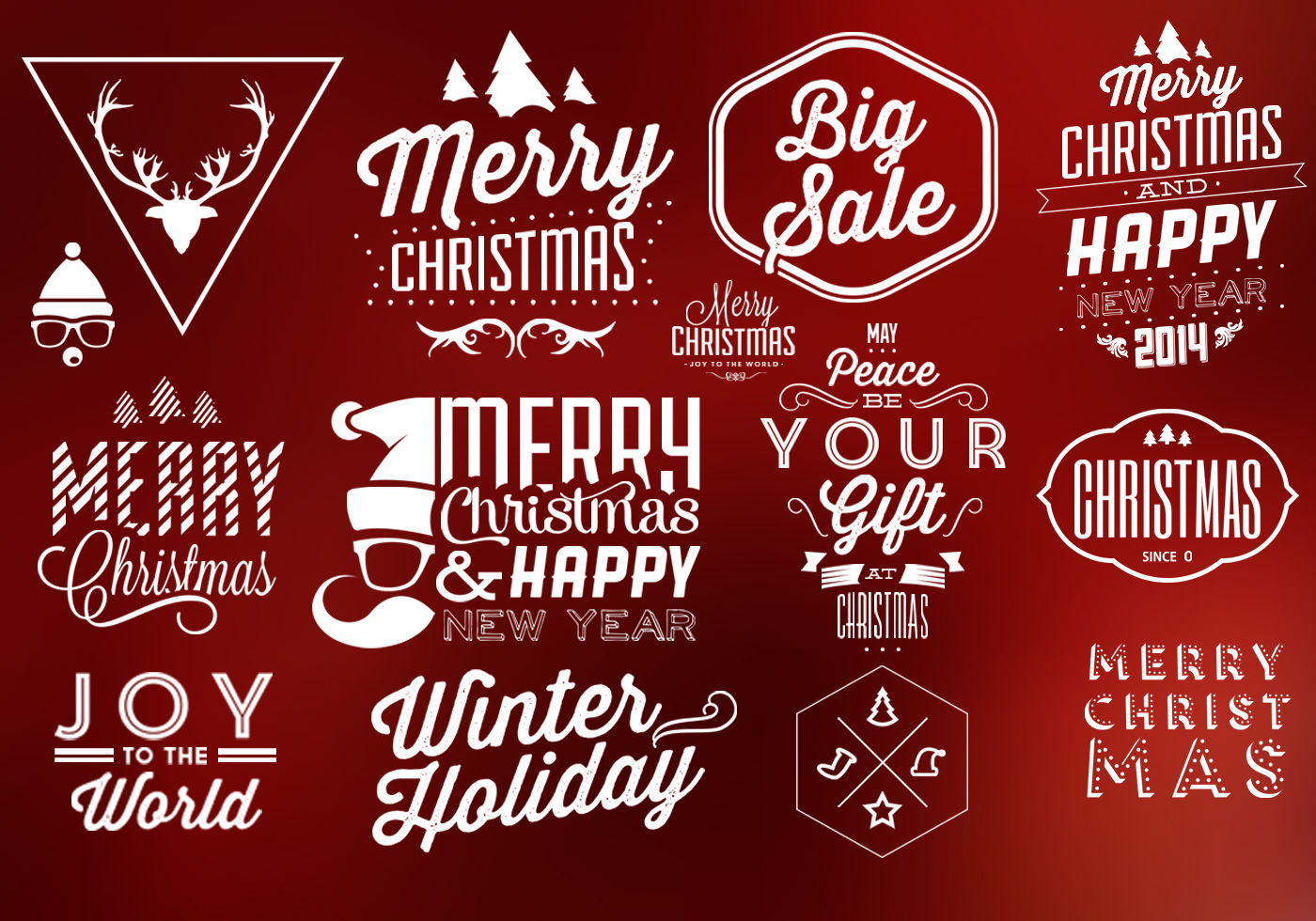 Typographic Christmas PSD Elements - Free Photoshop Brushes at Brusheezy!