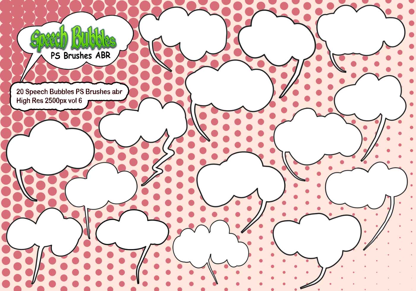 20 Speech Bubbles PS Brushes abr vol 6 - Free Photoshop Brushes at ...