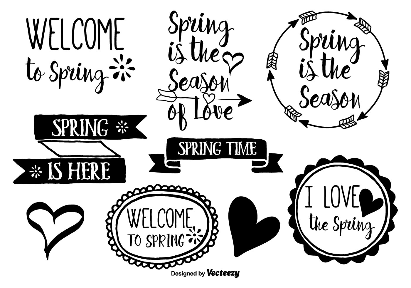 Hand Drawn Spring Brush Labels - Free Photoshop Brushes at Brusheezy!