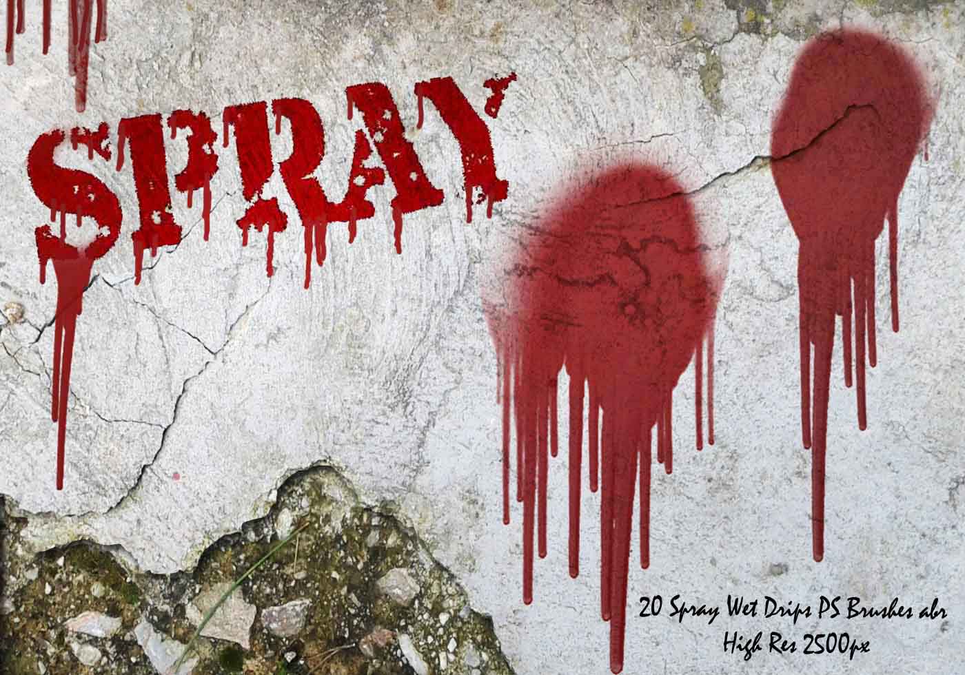 20 Spray Wet Drips PS Brushes Vol.7 - Free Photoshop Brushes at Brusheezy!