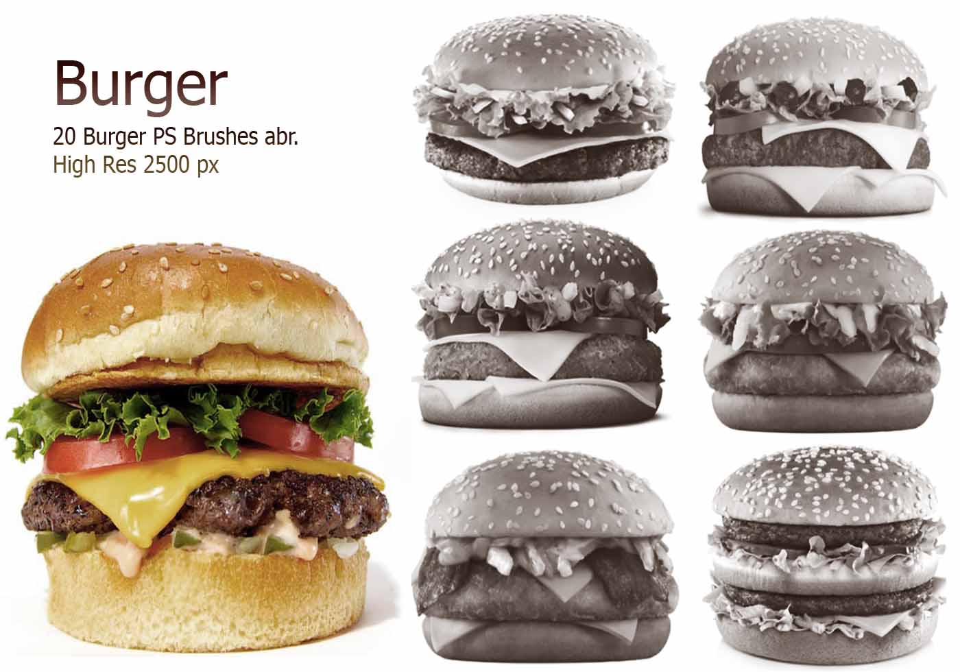 20 Burger PS Brushes abr. vol.2 - Free Photoshop Brushes at Brusheezy!
