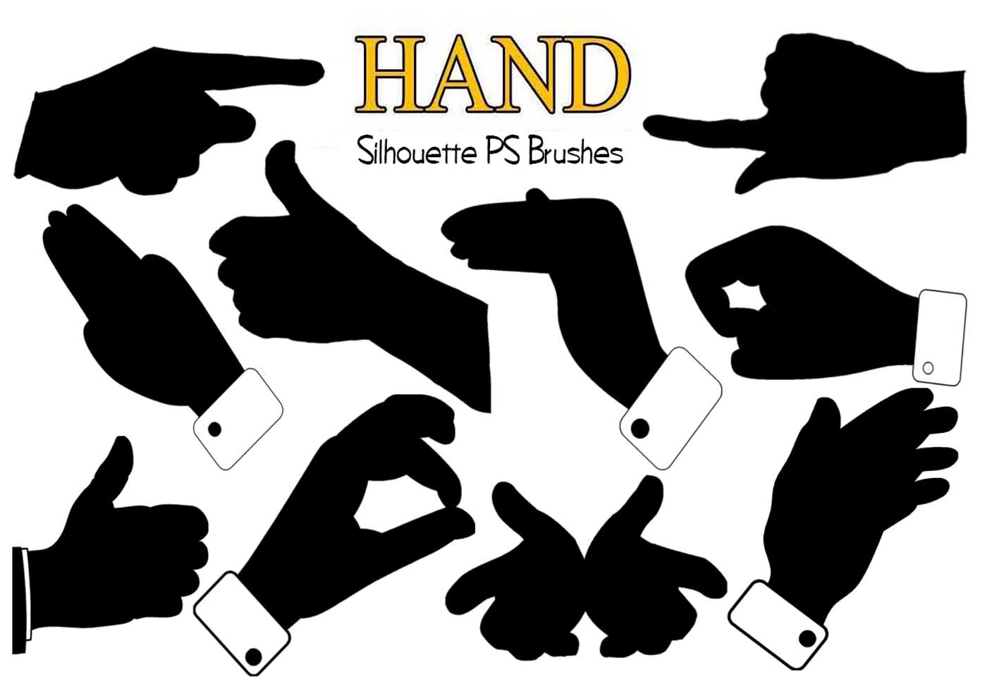 20 Silhouette Hand PS Brushes abr - Free Photoshop Brushes at Brusheezy!