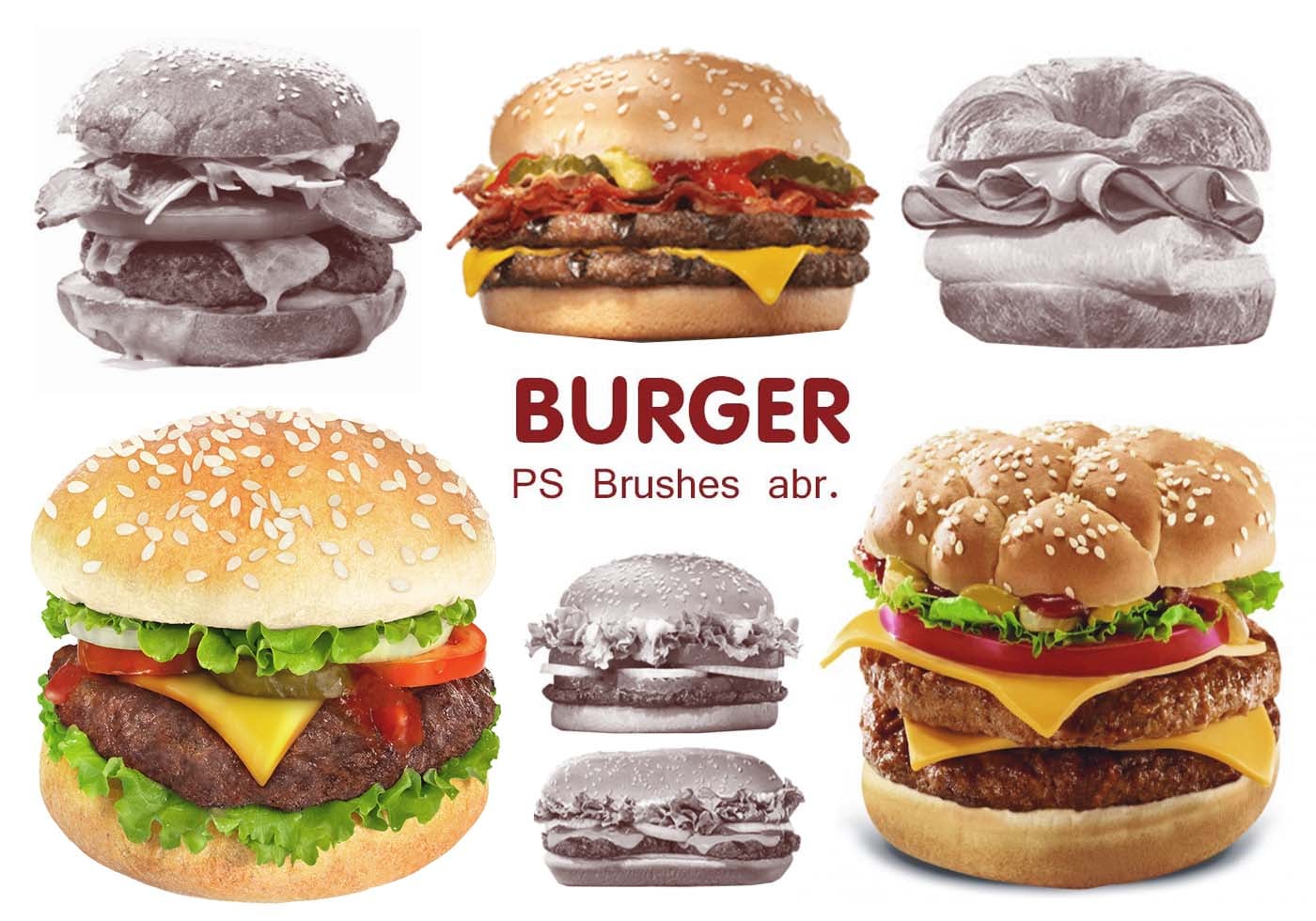20 Burger PS Brushes abr. vol.4 - Free Photoshop Brushes at Brusheezy!