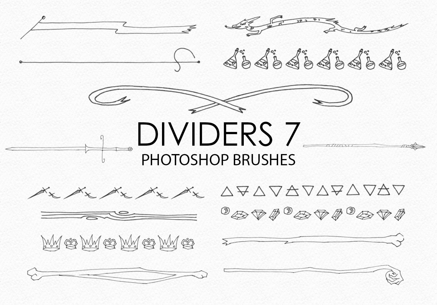 Free Hand Drawn Dividers Photoshop Brushes 7 - Free Photoshop Brushes ...