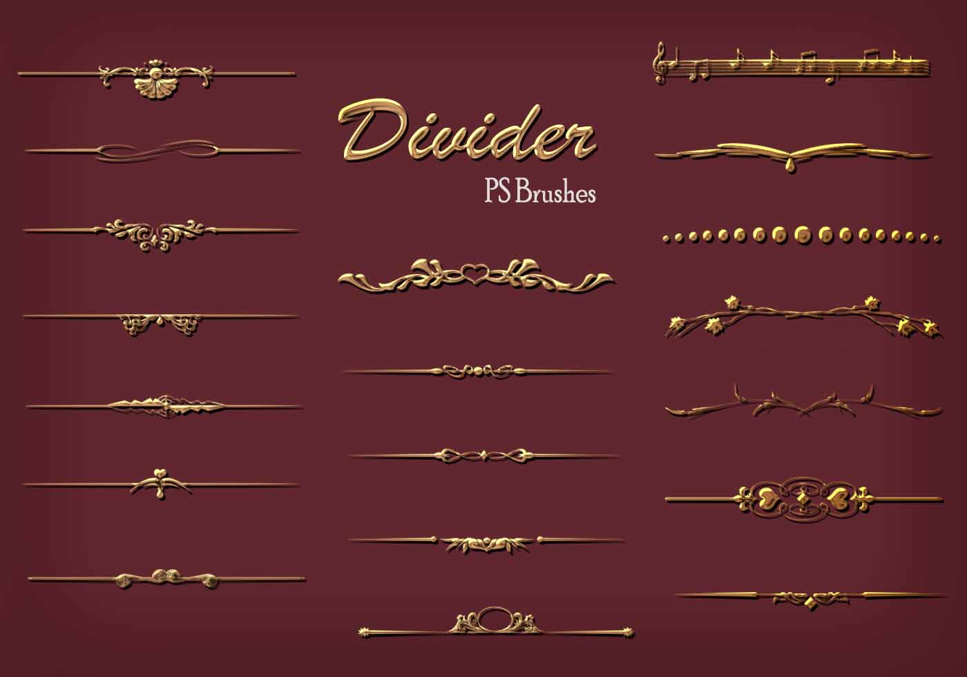 20 Divider Ps Brushes abr. vol.7 - Free Photoshop Brushes at Brusheezy!