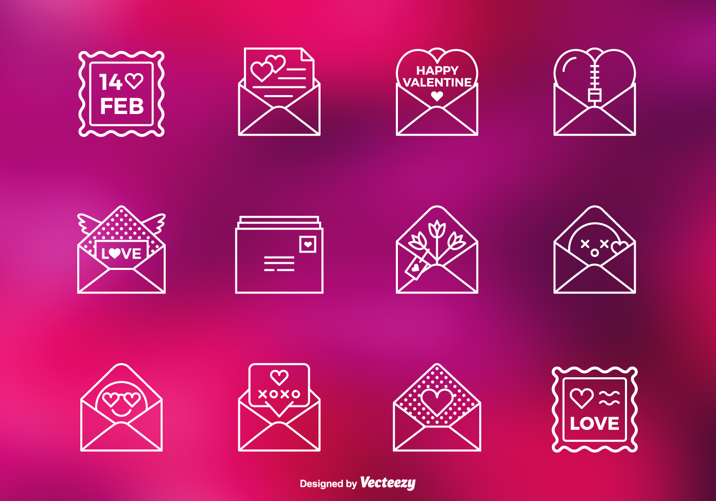 Valentine Love Letter PSD Line Icons - Free Photoshop Brushes at Brusheezy!