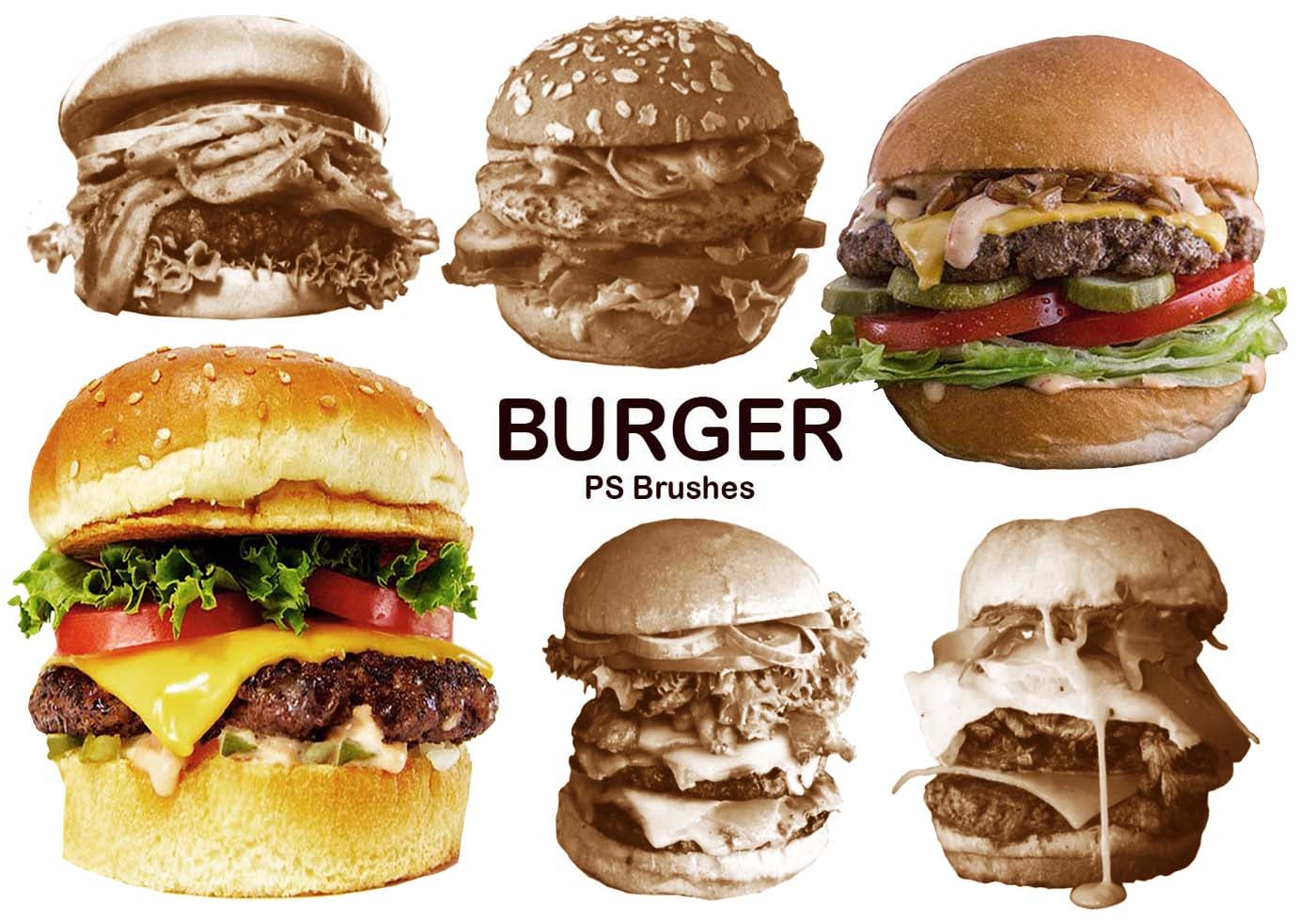 20 Burger PS Brushes abr. vol.6 - Free Photoshop Brushes at Brusheezy!