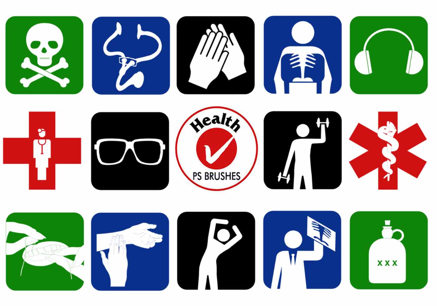 20 Health Symbol PS Brushes abr. Vol.5 - Free Photoshop Brushes at ...