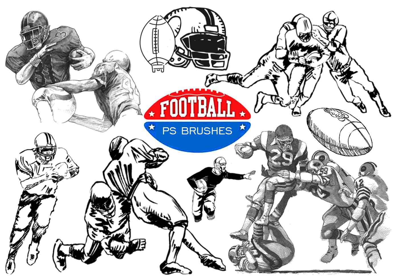 20 Football Ps Brushes abr. vol 8 - Free Photoshop Brushes at Brusheezy!