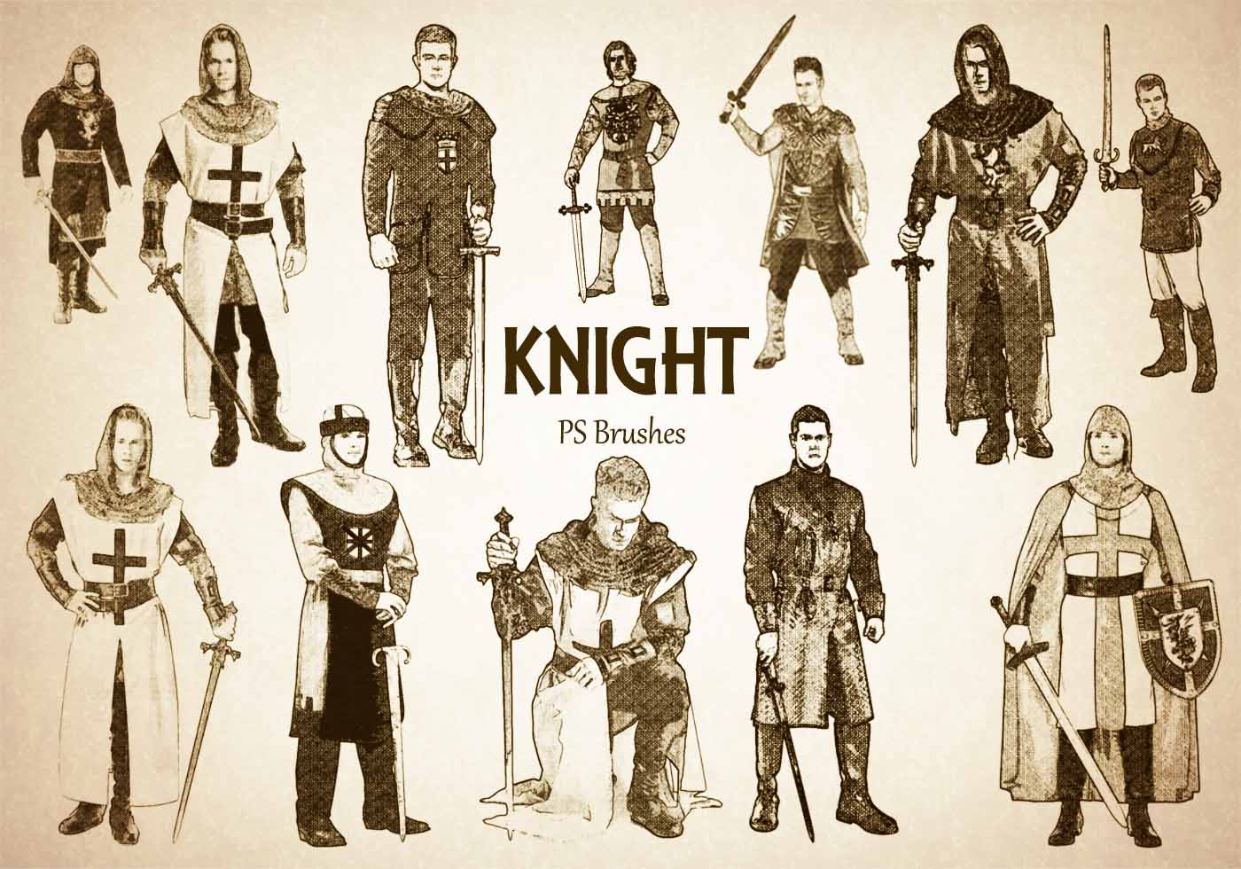 20 Engraved Knight PS Brushes abr.vol.6 - Free Photoshop Brushes at ...