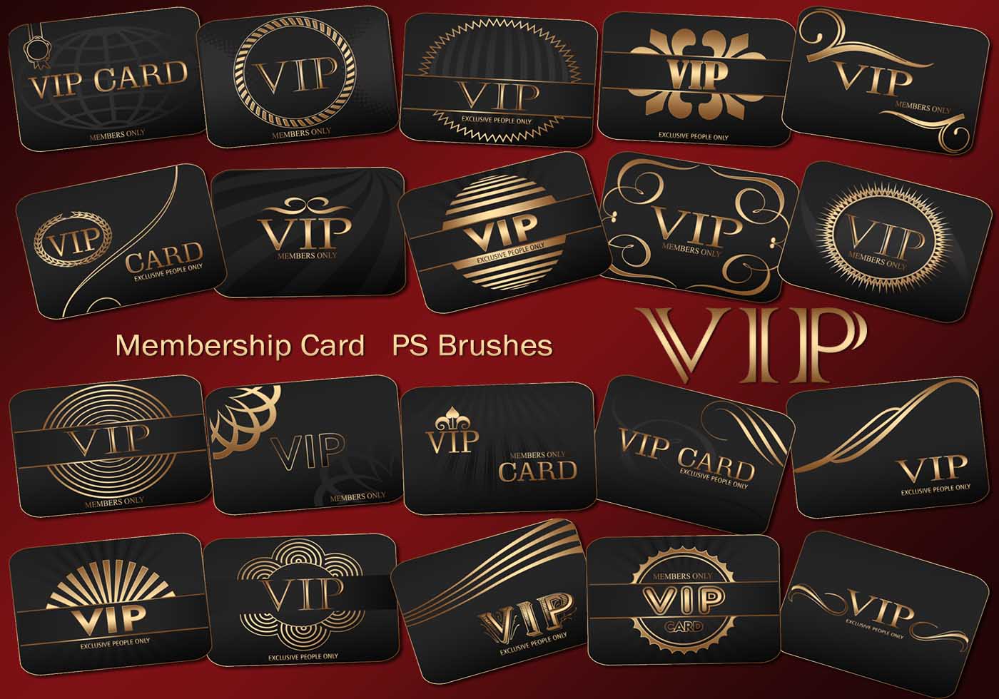 20 Vip Card PS Brushes abr. Vol.3 - Free Photoshop Brushes at Brusheezy!