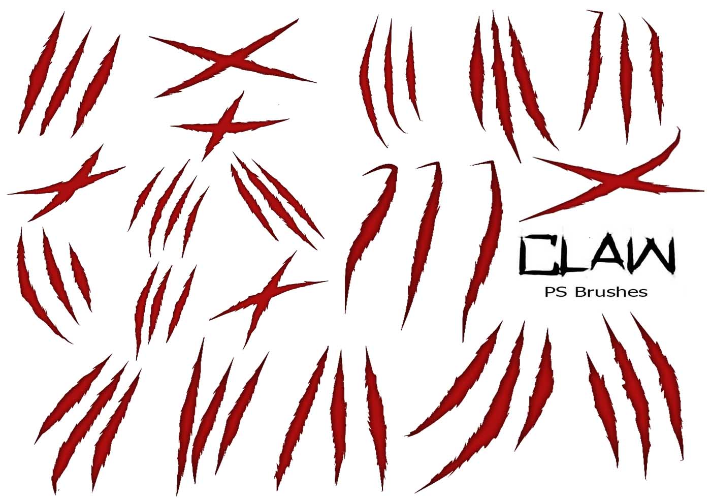 20 Claw Scratch PS Brushes abr. vol.11 - Free Photoshop Brushes at ...