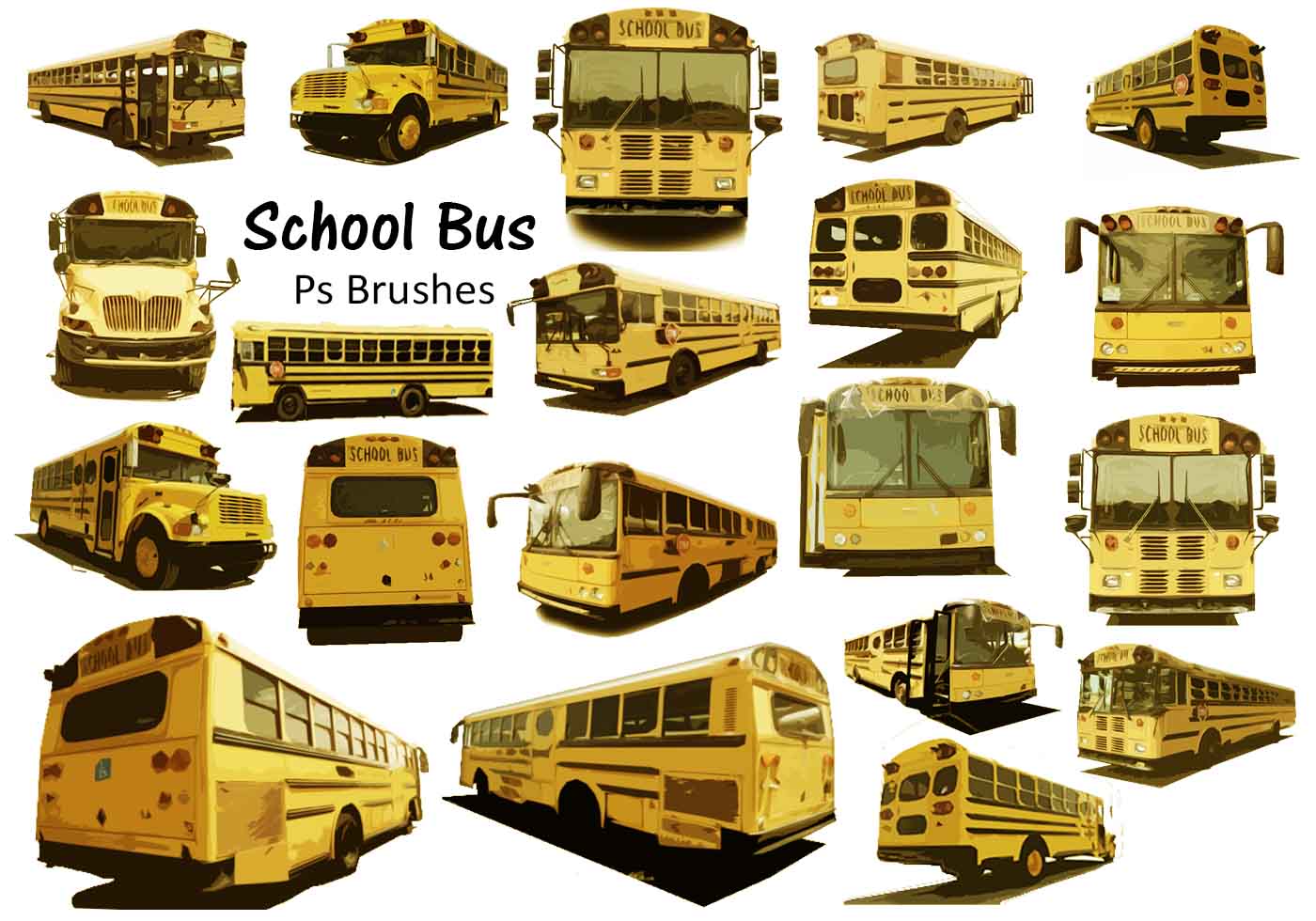 20 School Bus Ps Brushes abr. vol.7 - Free Photoshop Brushes at Brusheezy!