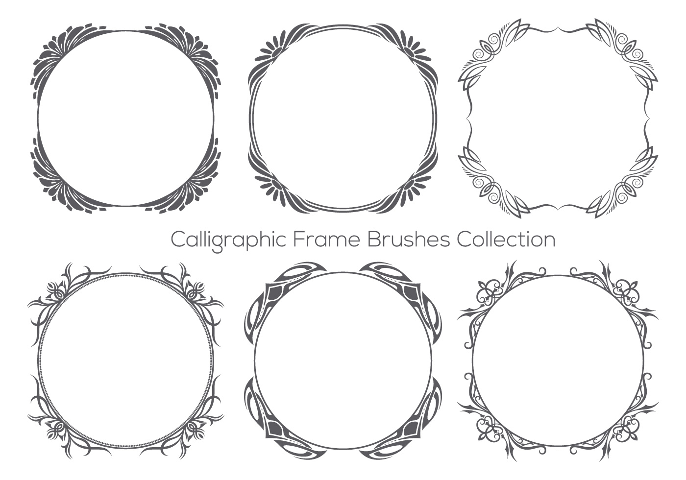 Beautful Calligraphic Frame Brush Collection - Free Photoshop Brushes ...
