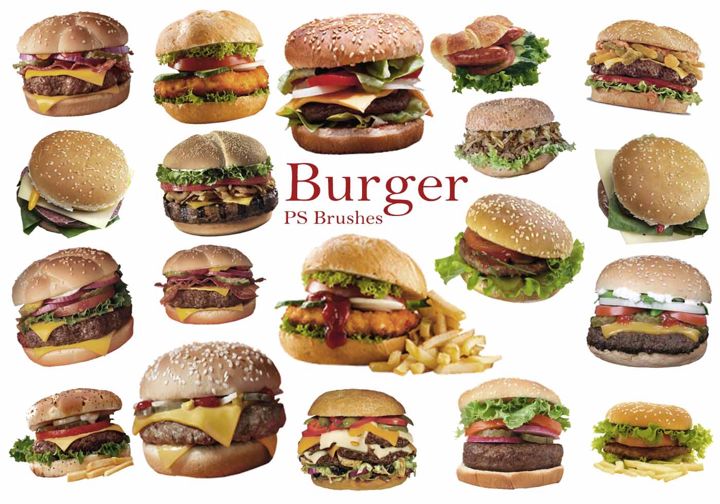 20 Burger PS Brushes abr. vol.8 - Free Photoshop Brushes at Brusheezy!