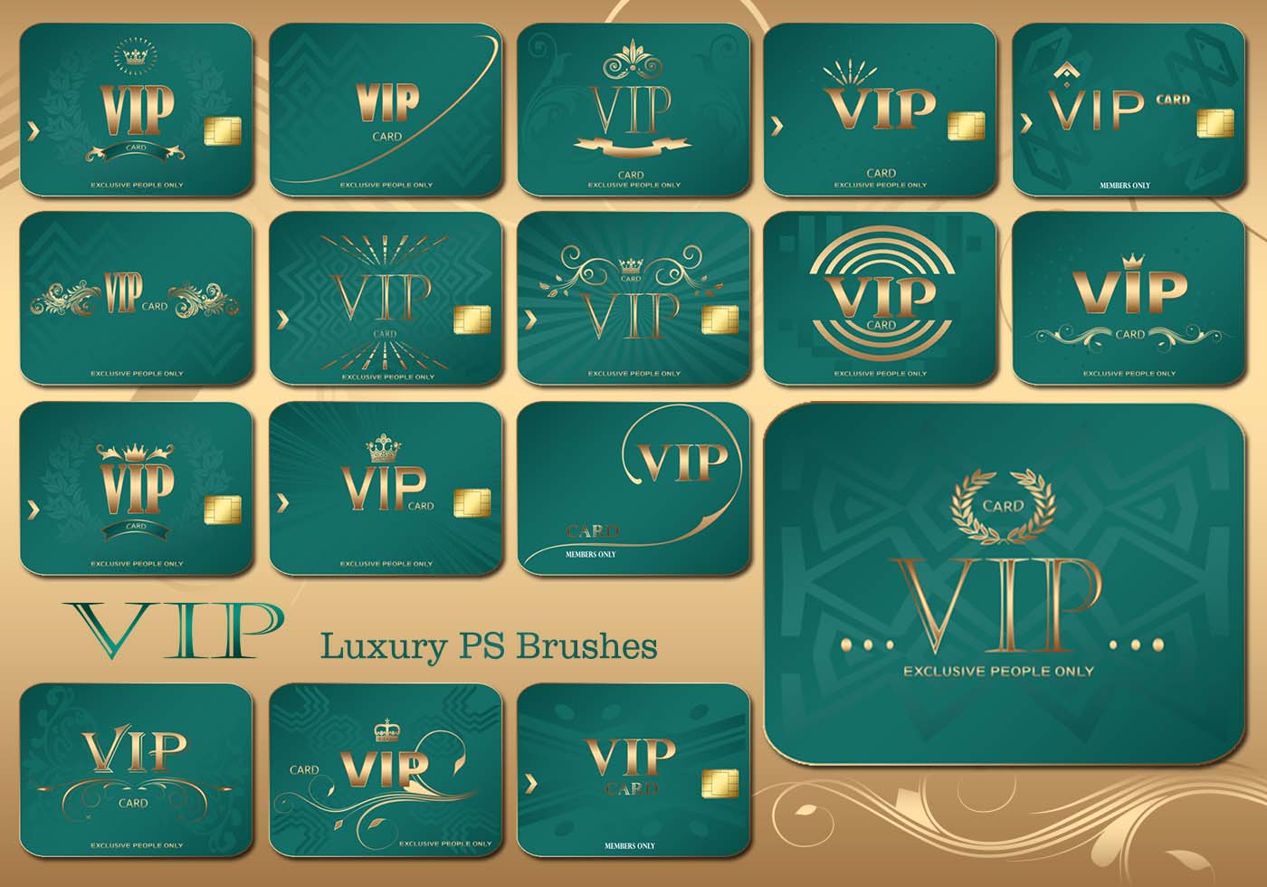 20 Vip Card PS Brushes abr. Vol.5 - Free Photoshop Brushes at Brusheezy!