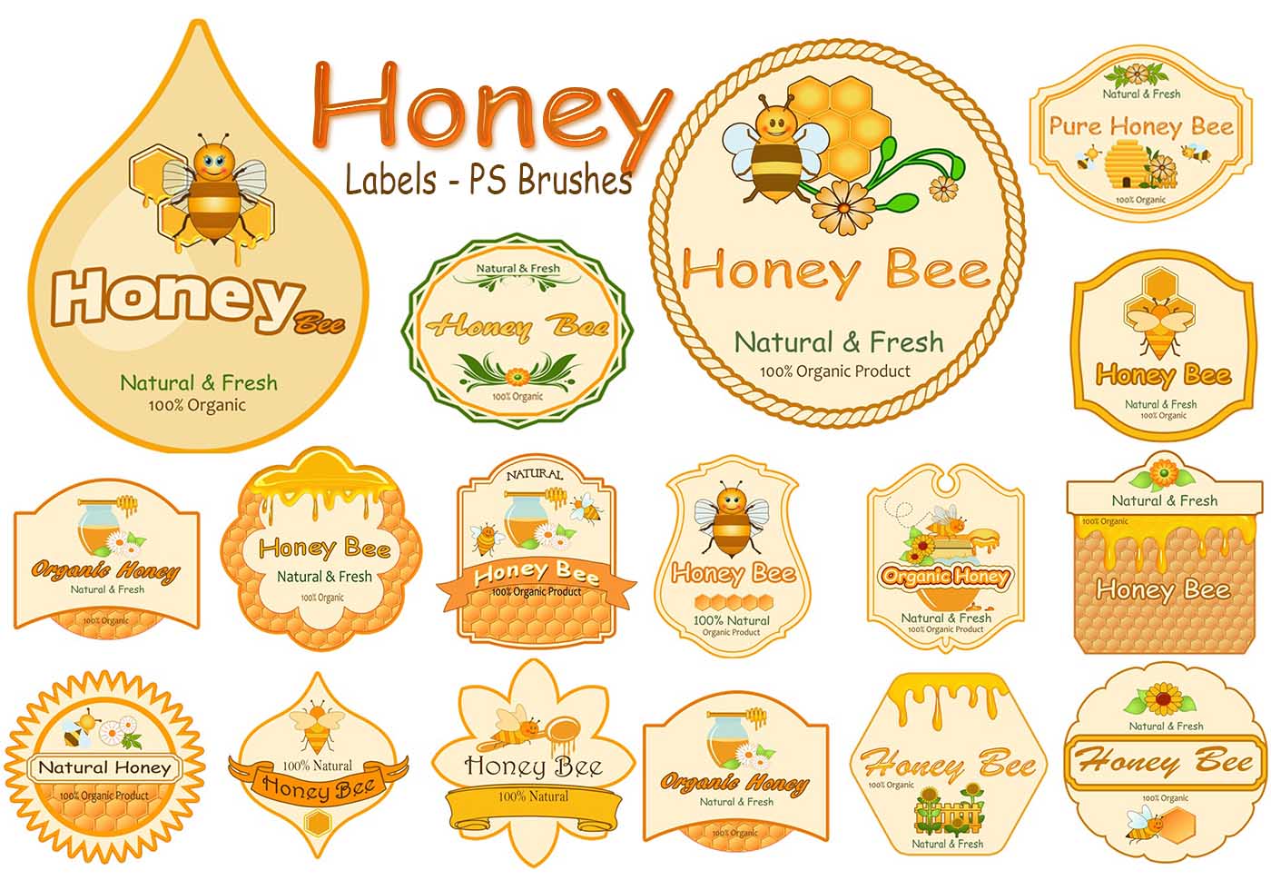 20 Honey Label PS Brushes abr. vol.13 - Free Photoshop Brushes at ...