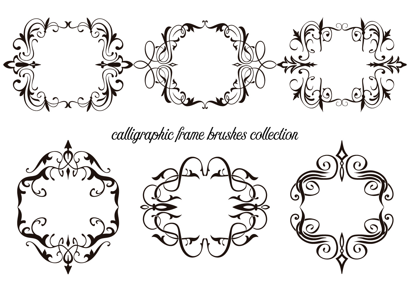 Calligraphic Frame Brushes Collection - Free Photoshop Brushes at ...