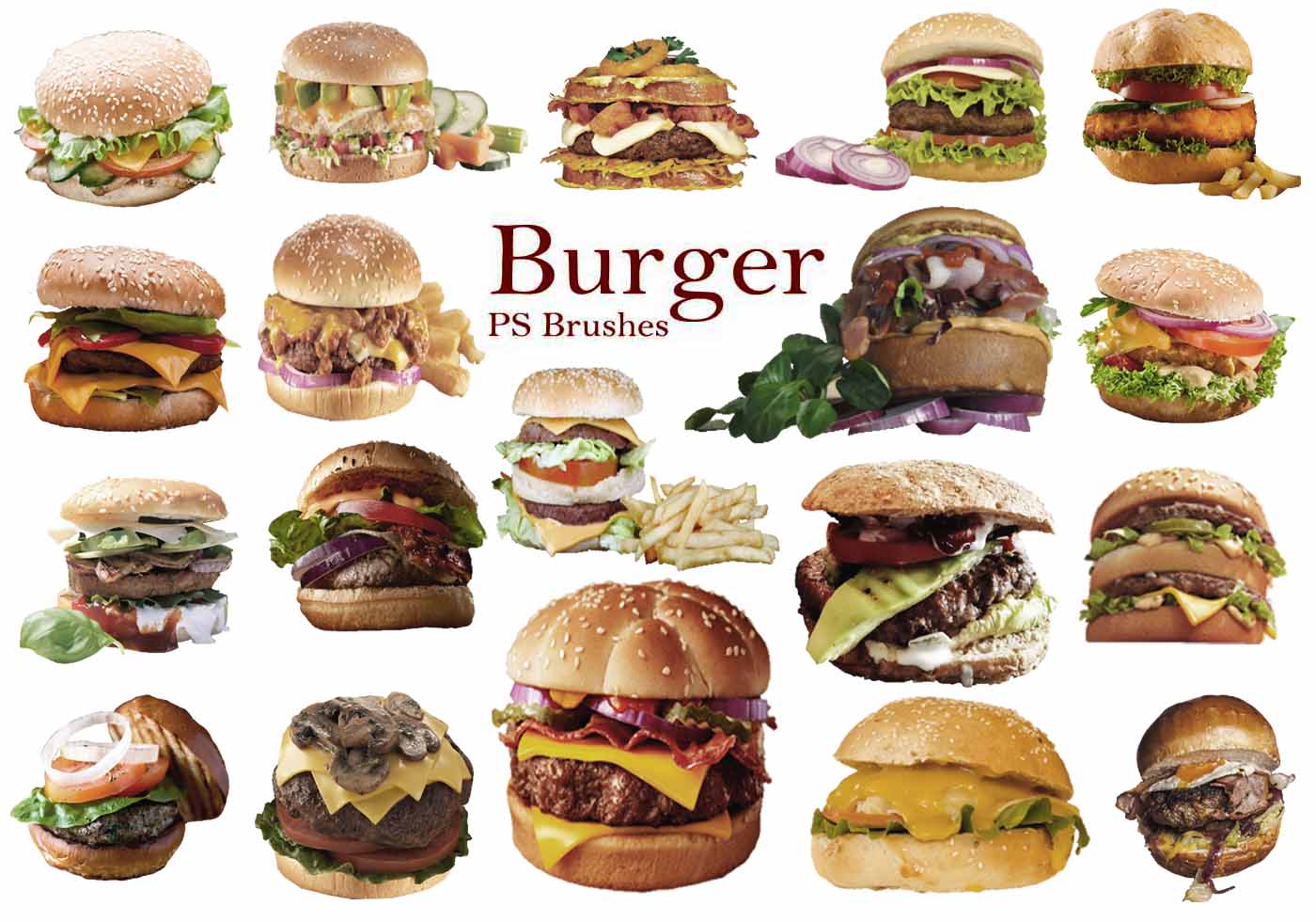20 Burger PS Brushes Abr Vol 9 Free Photoshop Brushes At Brusheezy 