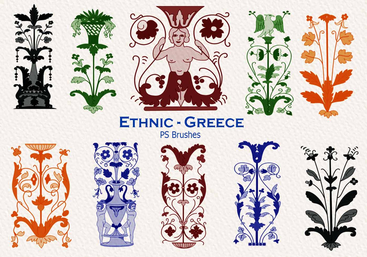 20 Ethnic Greece PS Brushes abr. vol.25 - Free Photoshop Brushes at ...