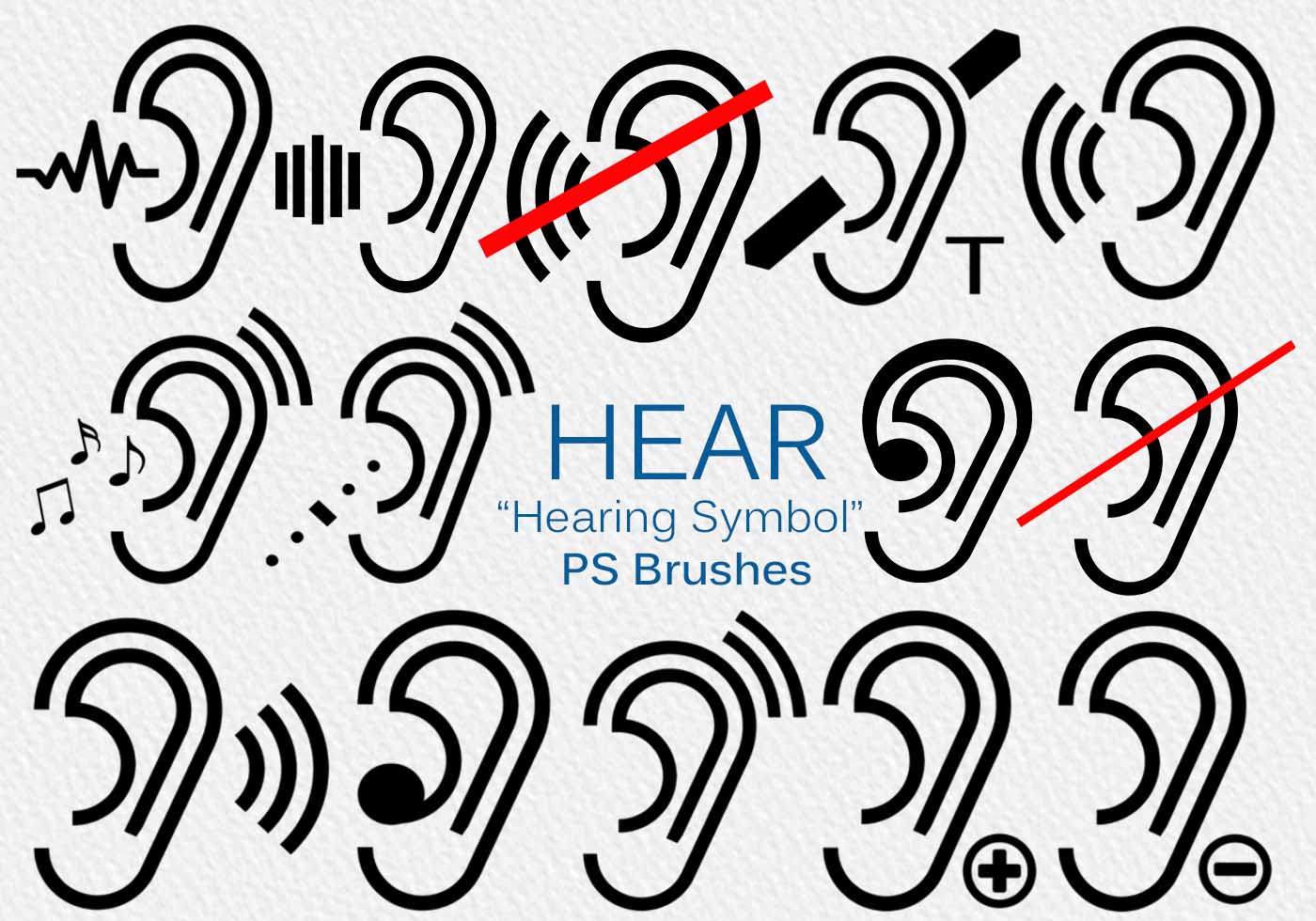 20 Hearing Symbol PS Brushes.abr vol.1 - Free Photoshop Brushes at ...